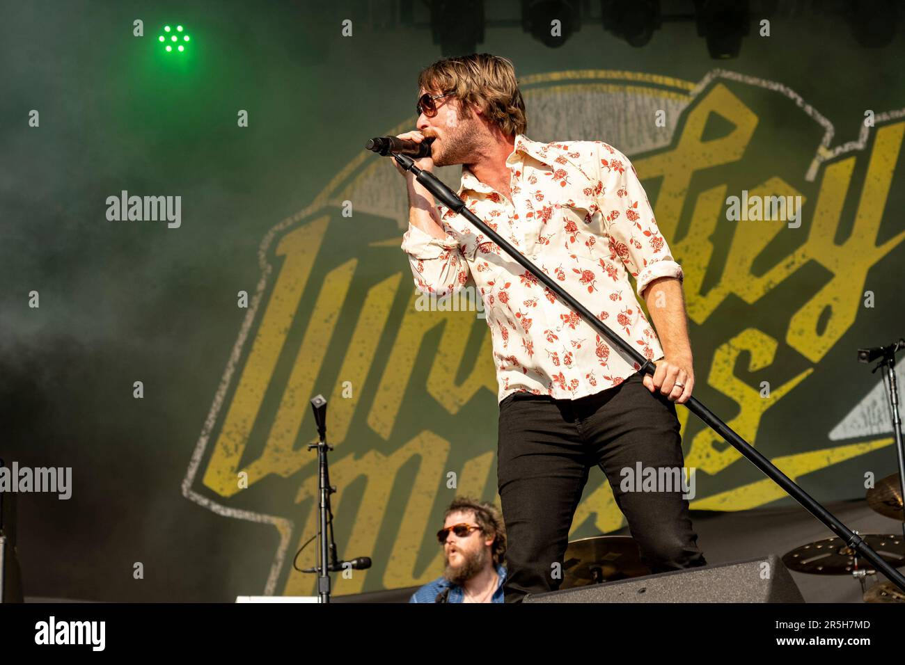 Cody Cannon of Whiskey Myers performs at Railbird Music Festival on ...
