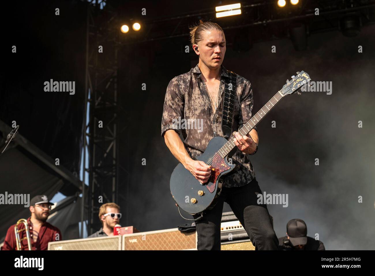 John Jeffers of Whiskey Myers performs at Railbird Music Festival on ...