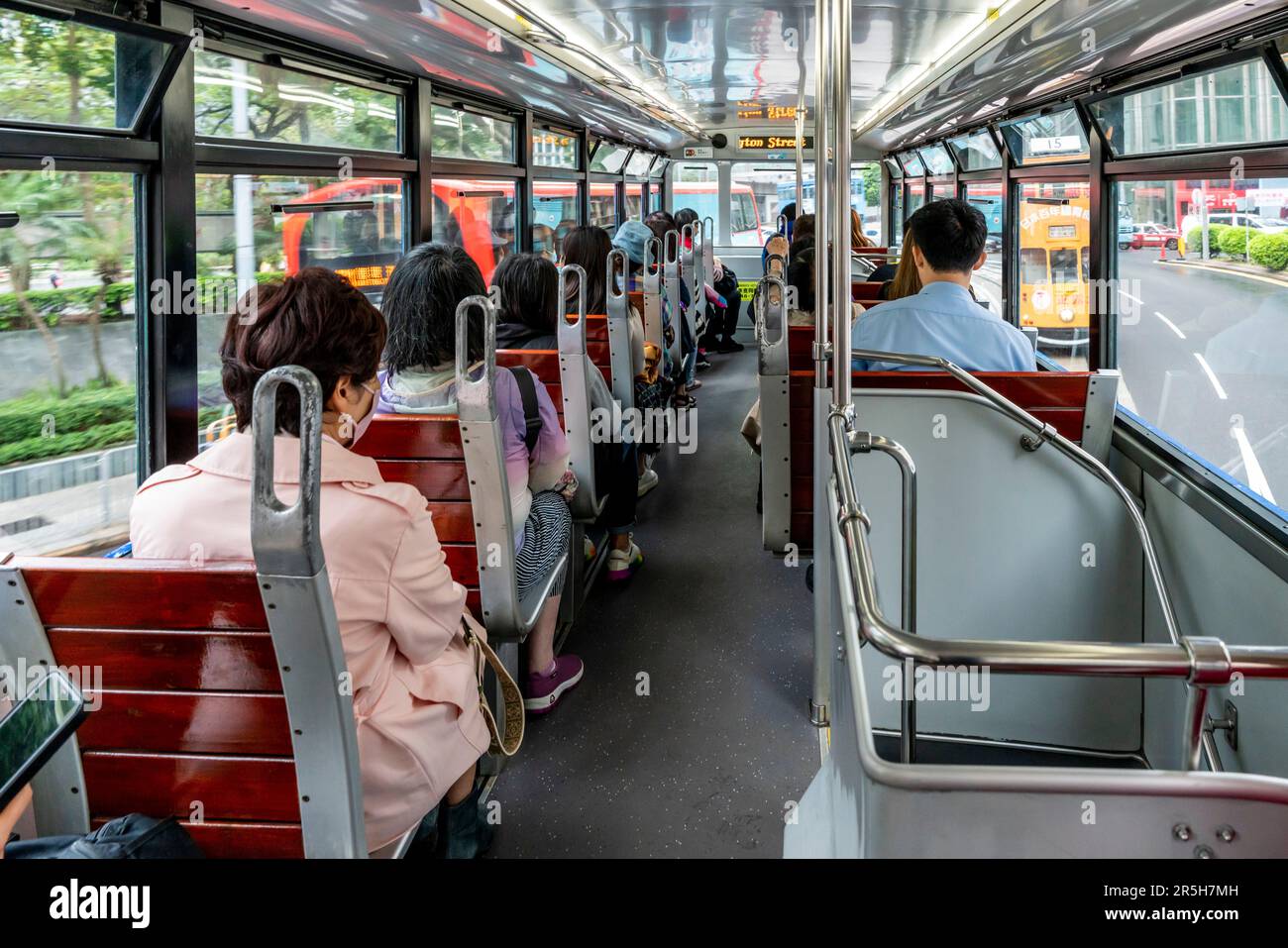 The Interior Of A Hong Kong Tram (Top Deck), Hong Kong Island, Hong ...