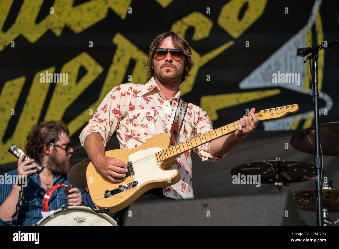 Cody Cannon of Whiskey Myers performs at Railbird Music Festival on ...