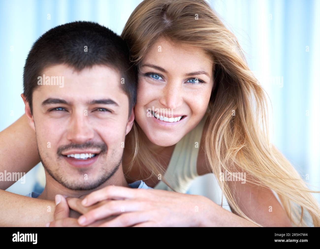 Full of smiles when theyre together. Cropped head and shoulders shot of ...