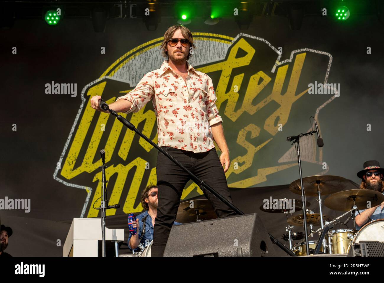 Cody Cannon of Whiskey Myers performs at Railbird Music Festival on ...