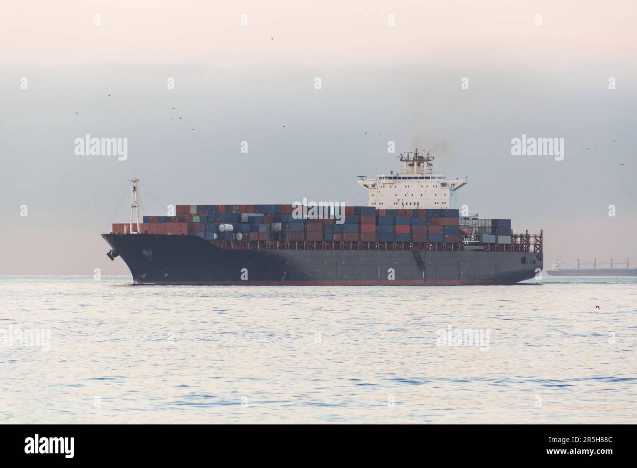 cargo ship sailing on Copacabana beach in Rio de Janeiro, Brazil Stock ...