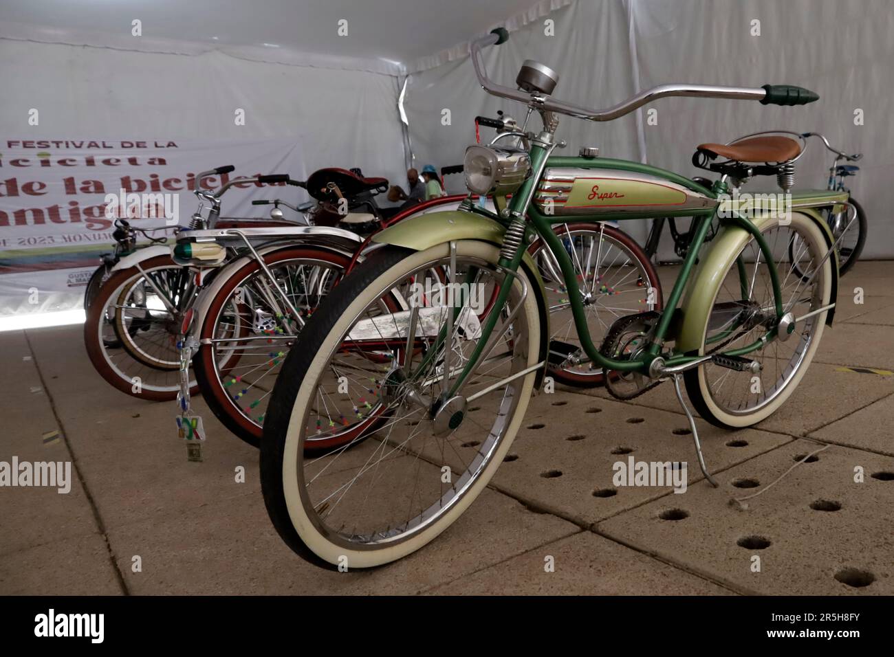 Mexico City, Mexico. 3rd June, 2023. Bicycles on display at the Old ...