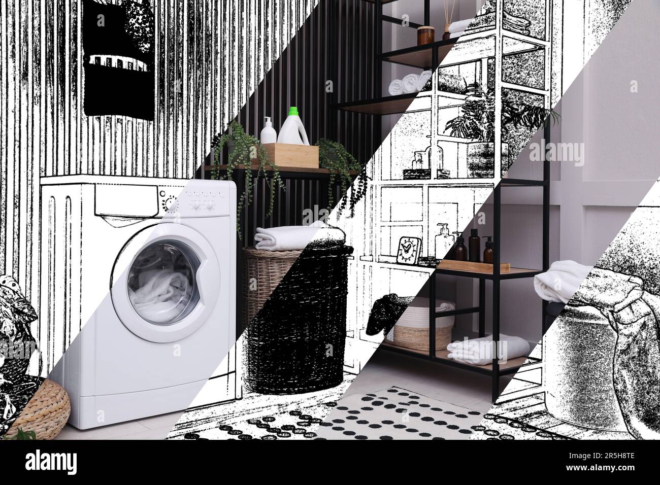 House plan collage element hi-res stock photography and images - Alamy