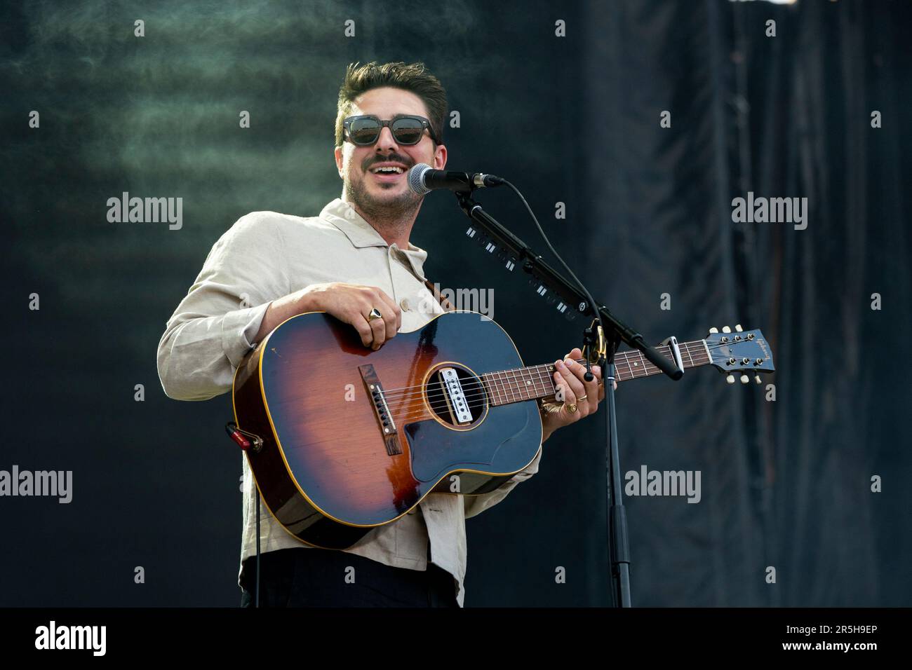 Marcus Mumford performs at Railbird Music Festival on Saturday, June 3 ...