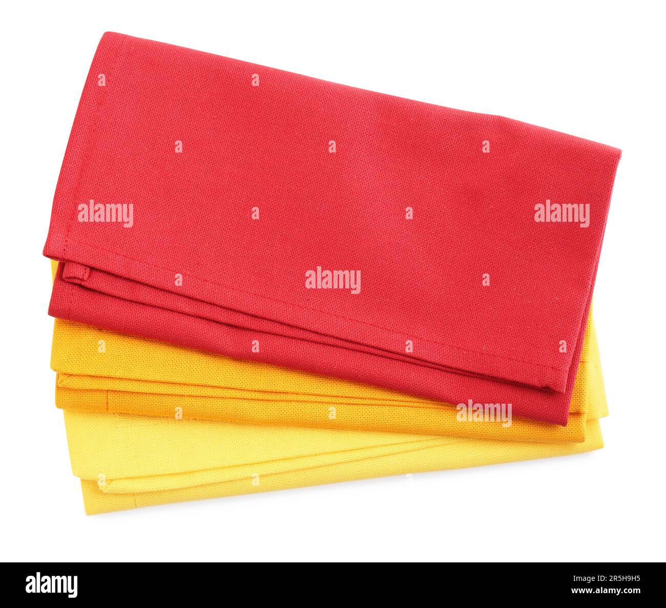 Fabric napkins for table setting isolated on white, top view Stock ...