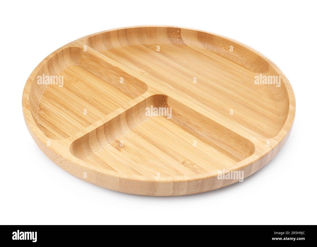 New wooden compartment tray on white background Stock Photo - Alamy