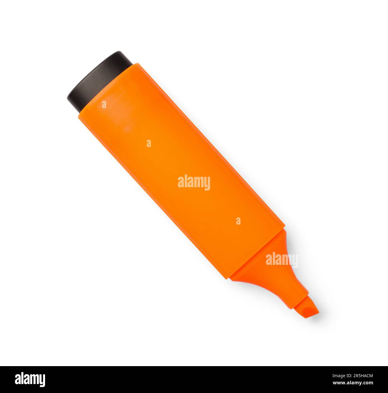 Bright orange marker isolated on white, top view Stock Photo - Alamy