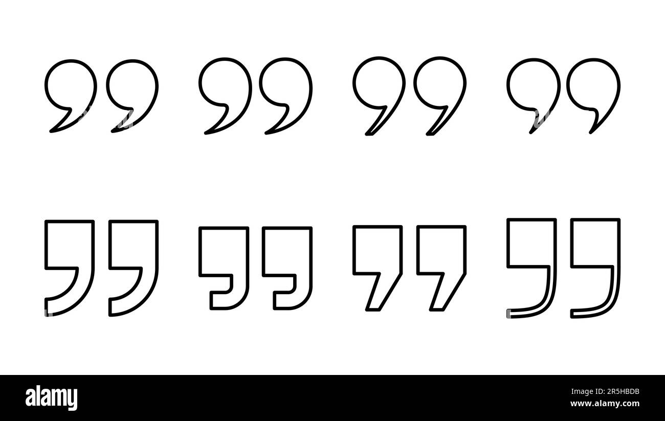 Quote icon set. Quotation mark symbol Stock Vector Image & Art - Alamy