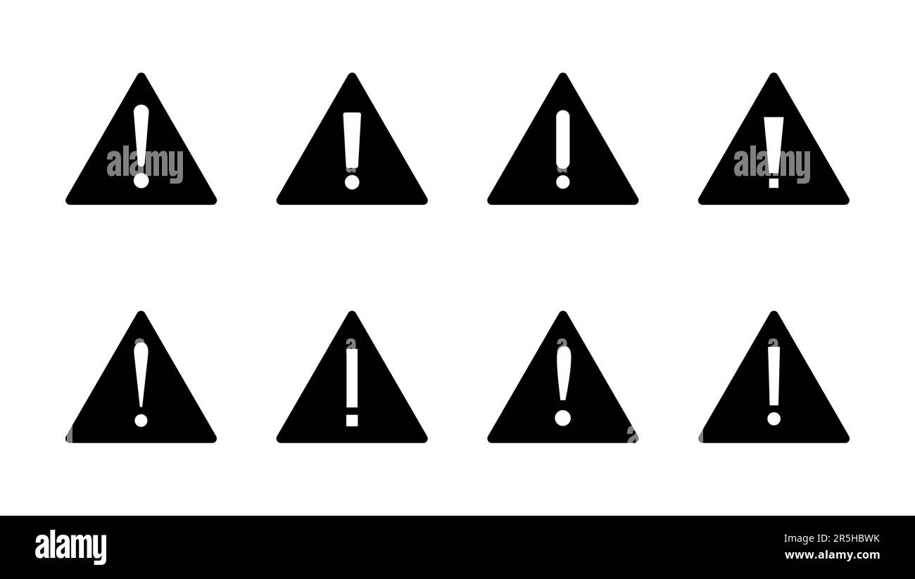 Exclamation danger sign. attention sign icon set. Hazard warning ... Exclamation danger sign. attention sign icon set. Hazard warning ...