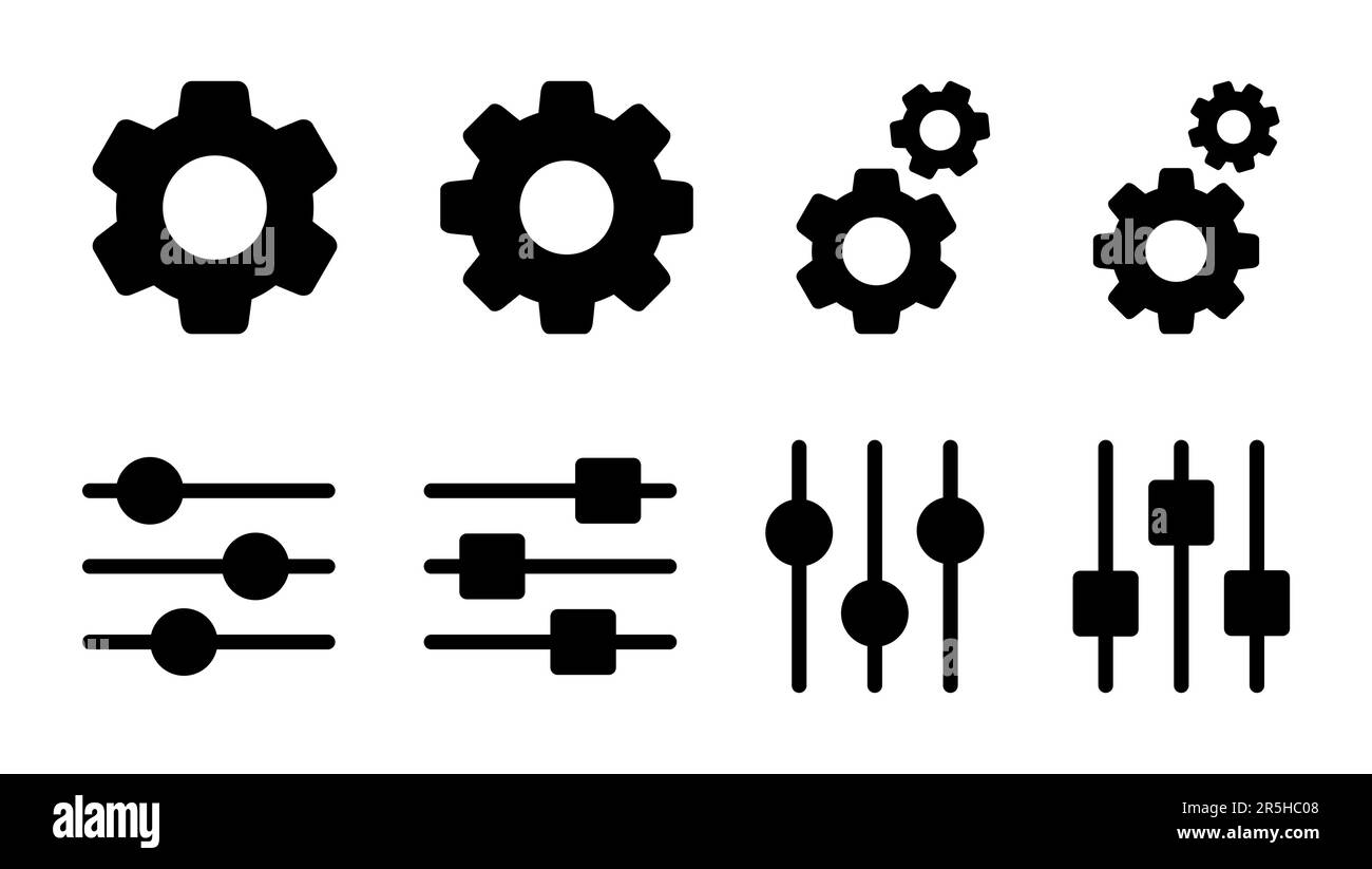 Setting Icon set. Cog Settings Icon Symbol Stock Vector Image & Art - Alamy
