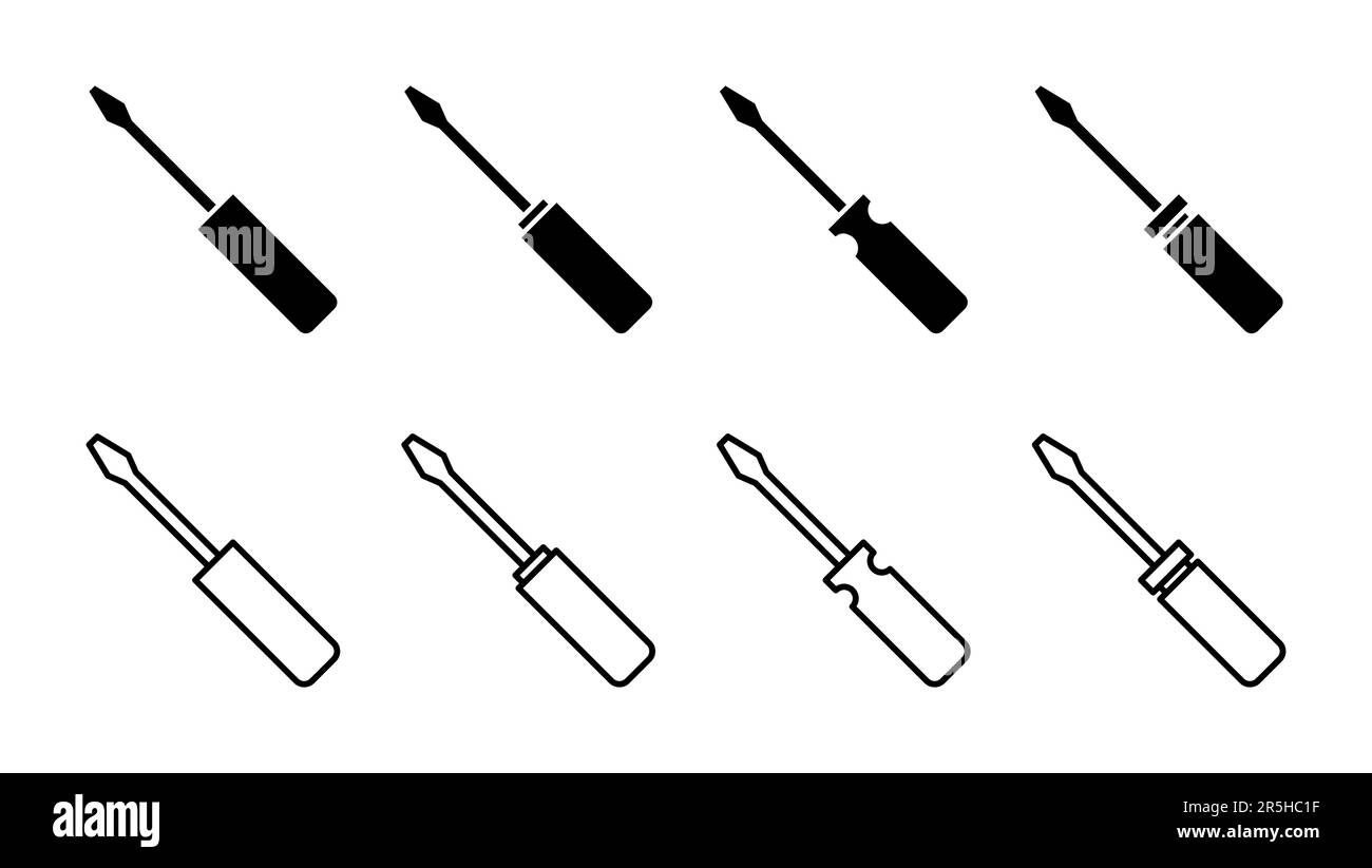 Screwdriver icon set.tools icon vector Stock Vector Image & Art - Alamy