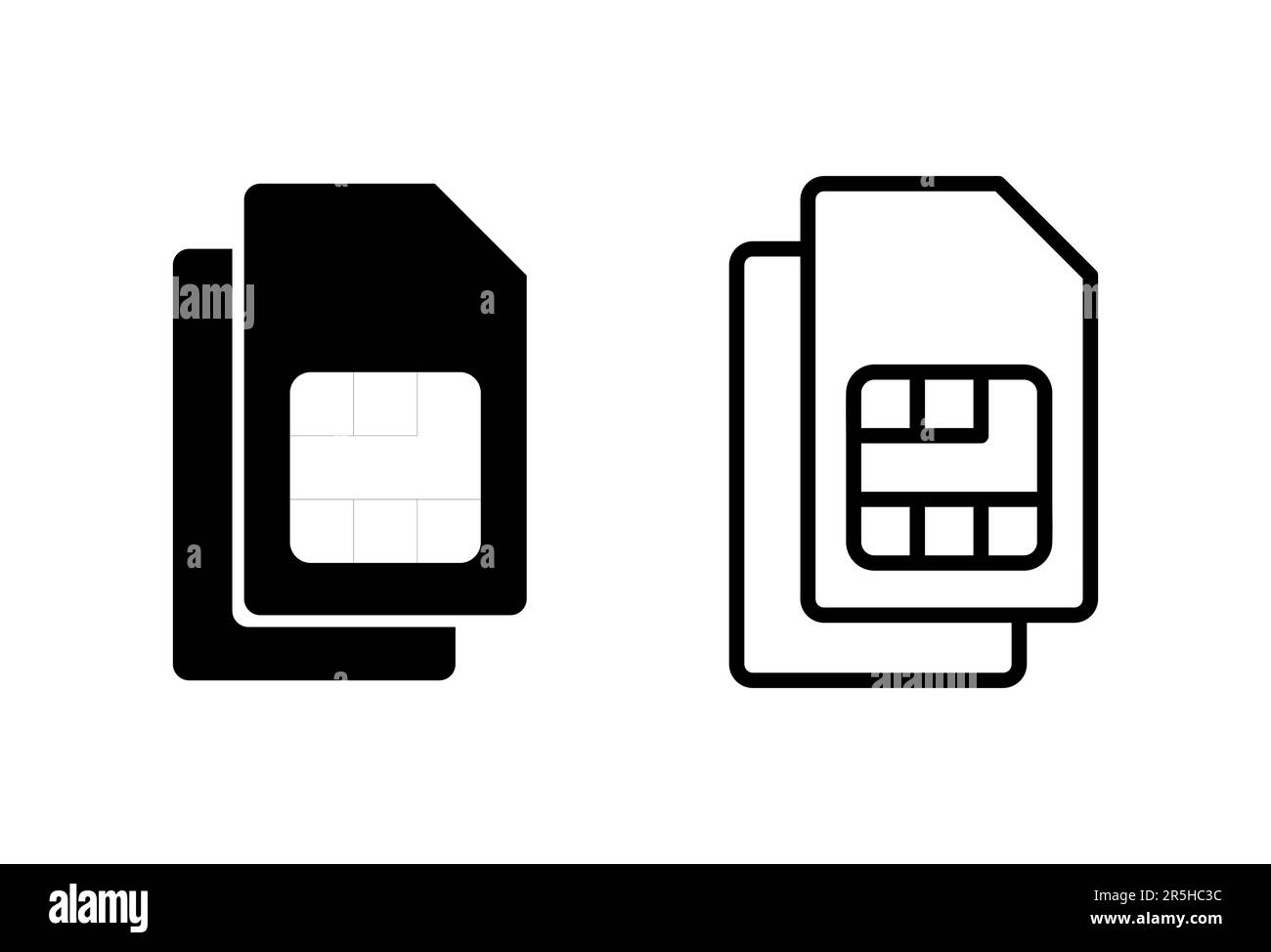 Sim card icon set. dual sim card icon vector Stock Vector Image & Art ...