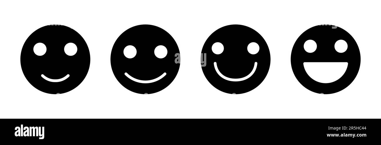 smile icon set. smile emoticon icon. feedback Stock Vector Image & Art ...