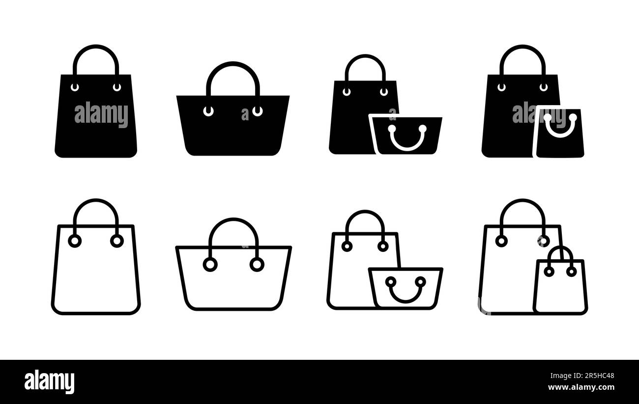 Shopping bag icon set. shopping icon vector Stock Vector Image & Art ...