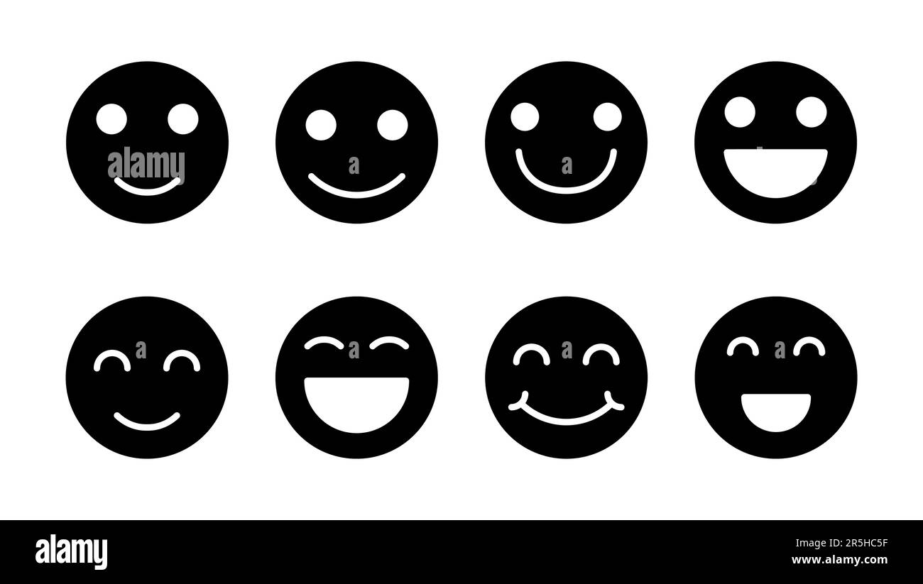 smile icon set. smile emoticon icon. feedback Stock Vector Image & Art ...