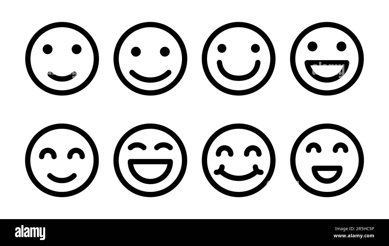 smile icon set. smile emoticon icon. feedback Stock Vector Image & Art ...