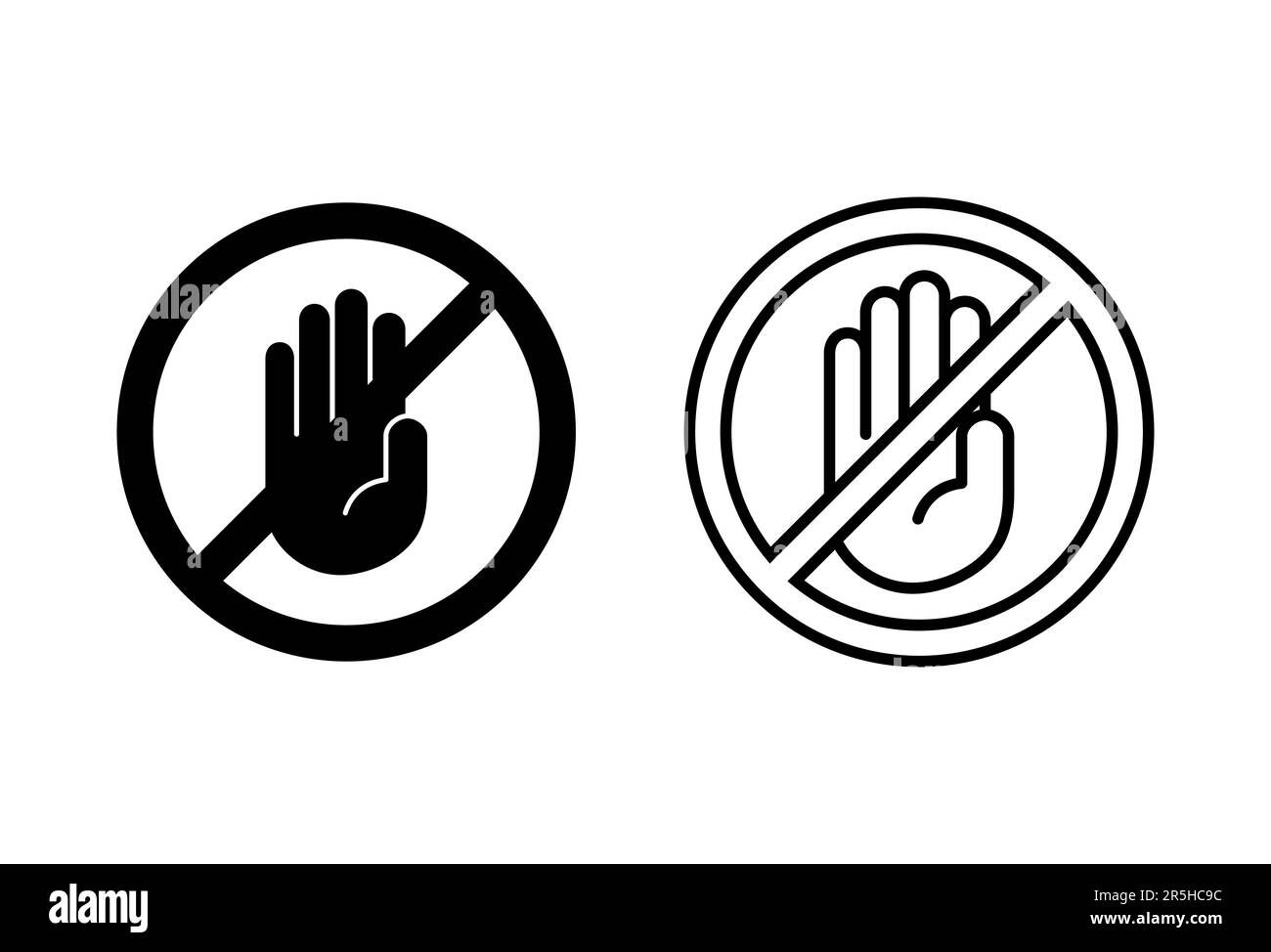Stop icon set. stop road sign. hand stop icon vector Stock Vector Image ...