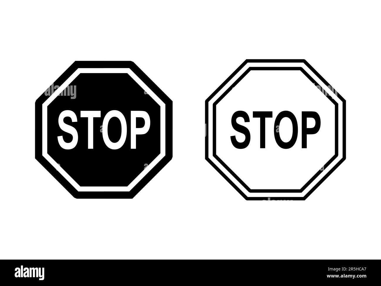 Stop icon set. stop road sign. hand stop icon vector Stock Vector Image ...