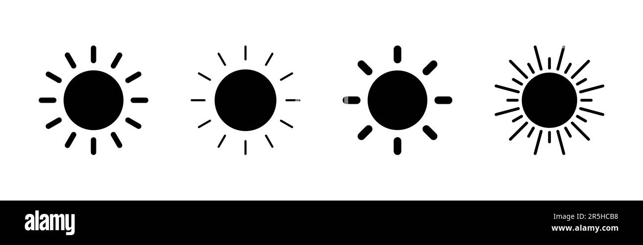 Sun icon set. Brightness Icon vector Stock Vector Image & Art - Alamy