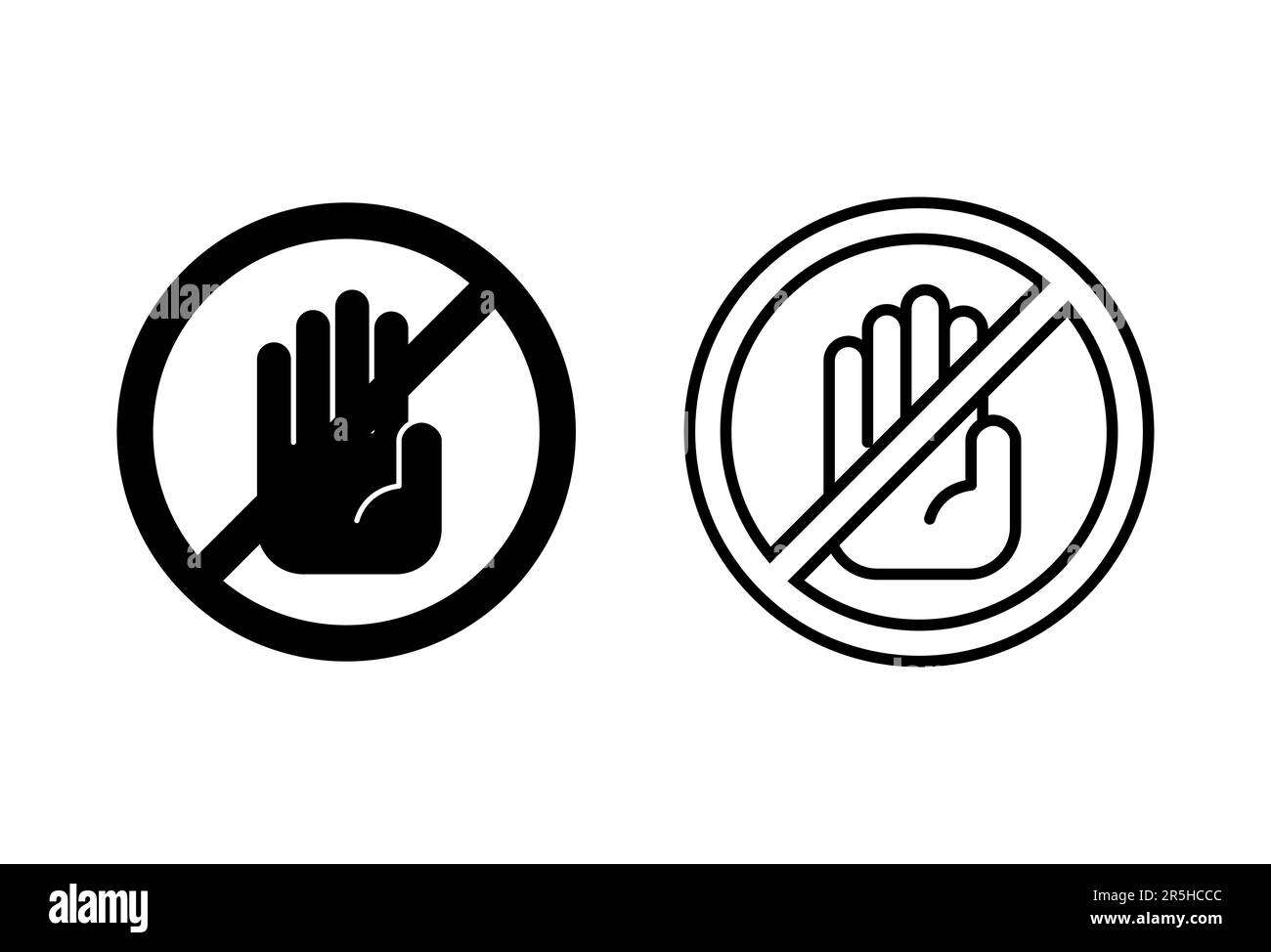 Stop icon set. stop road sign. hand stop icon vector Stock Vector Image ...