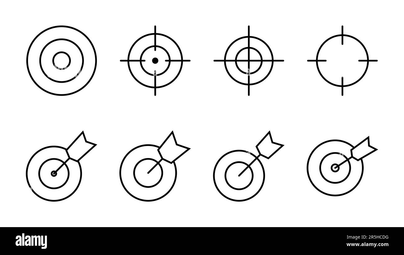 Target icon set. goal icon vector. target marketing icon vector Stock ...