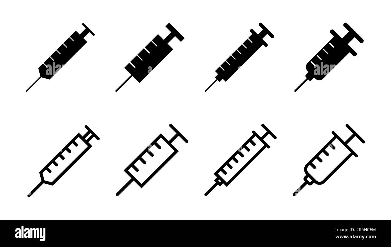 Syringe icon set. injection icon vector Stock Vector Image & Art - Alamy
