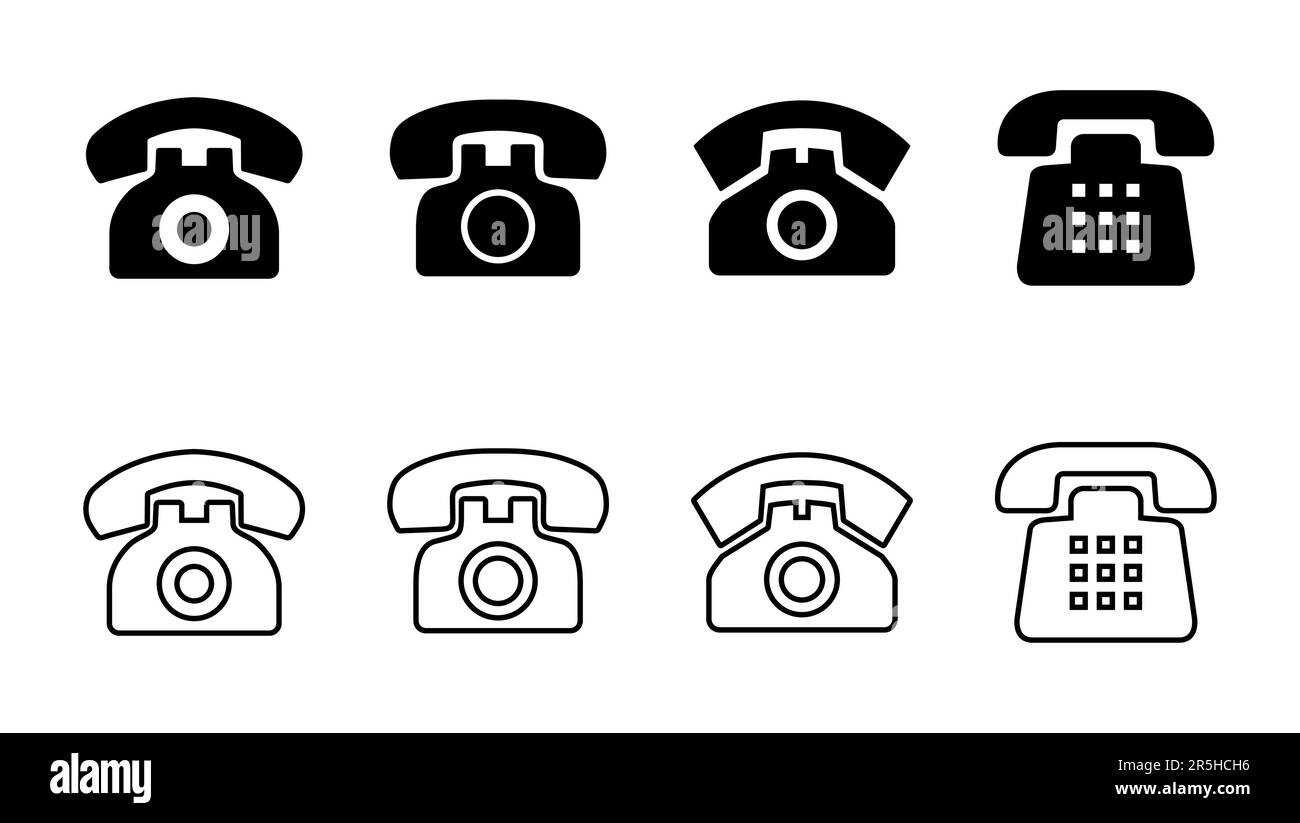 Telephone icon set. phone icon vector Stock Vector Image & Art - Alamy