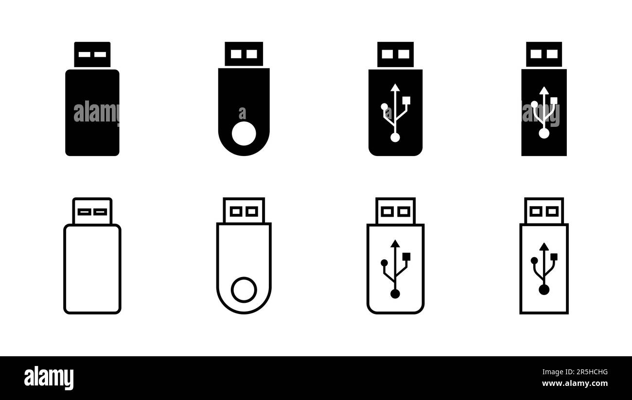 Usb Icon Set Flash Disk Icon Vector Stock Vector Image And Art Alamy
