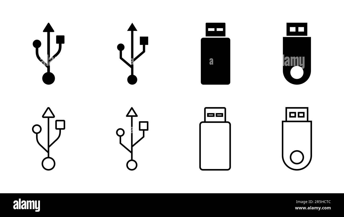 Usb icon set. Flash disk icon vector Stock Vector Image & Art - Alamy