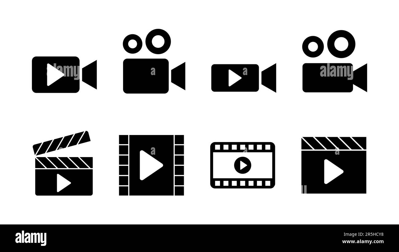 Video recording vector Black and White Stock Photos & Images - Alamy
