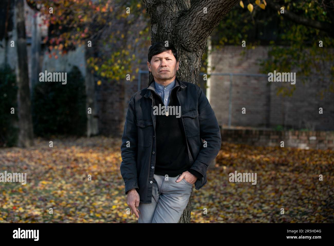 Sydney, Australia. 14th Oct, 2023. Afghan author Ali Amiri poses for a ...