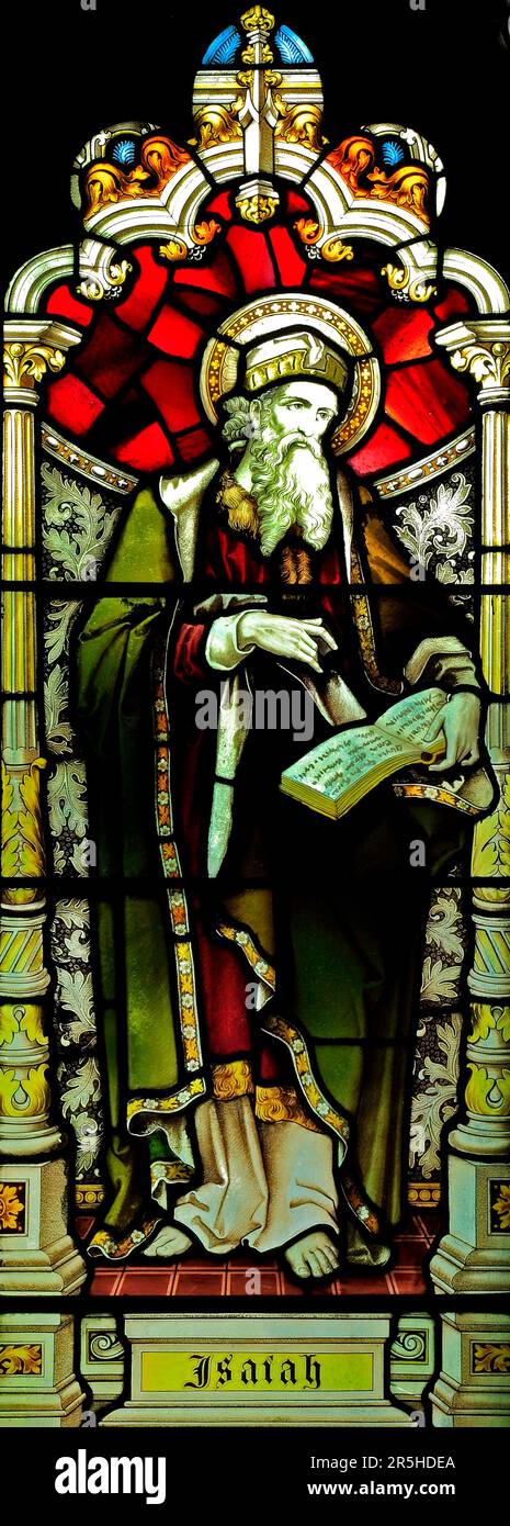 Prophet Isaiah, stained glass window, by Heaton Butler & Bayne, c. 1890 ...