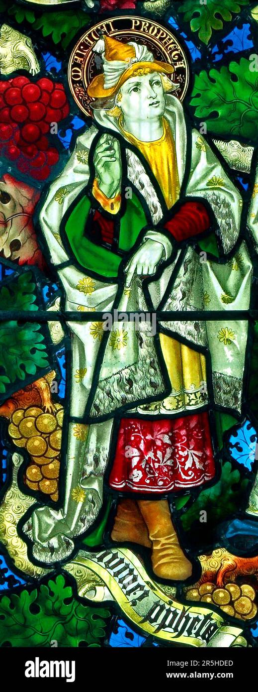 Prophet Micah, stained glass window, by Charles Kempe, 1879, Stanhoe ...