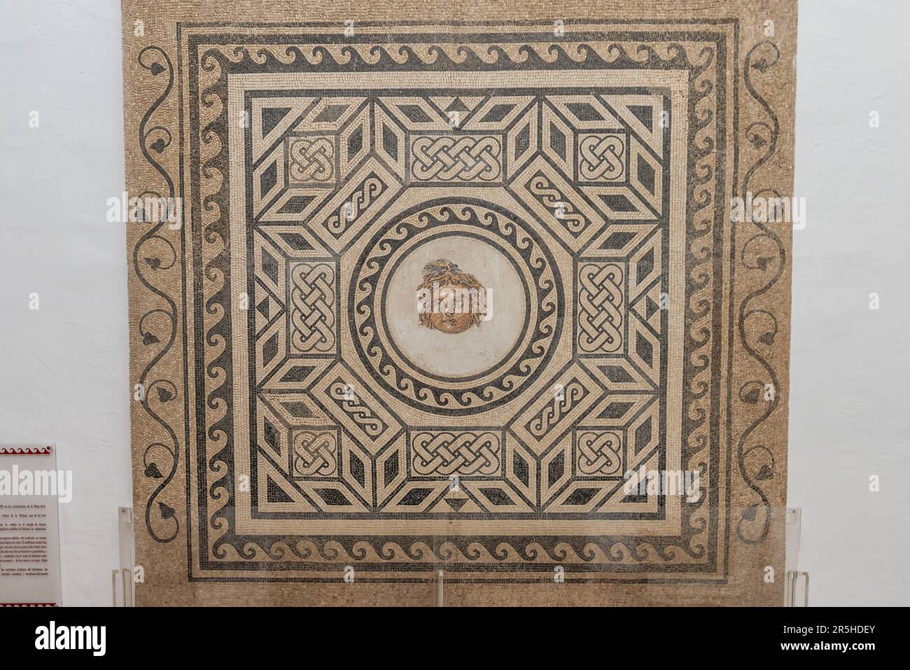 Medusa Mosaic at Hall of Mosaics in Alcazar de los Reyes Cristianos - Cordoba, Andalusia, Spain ...