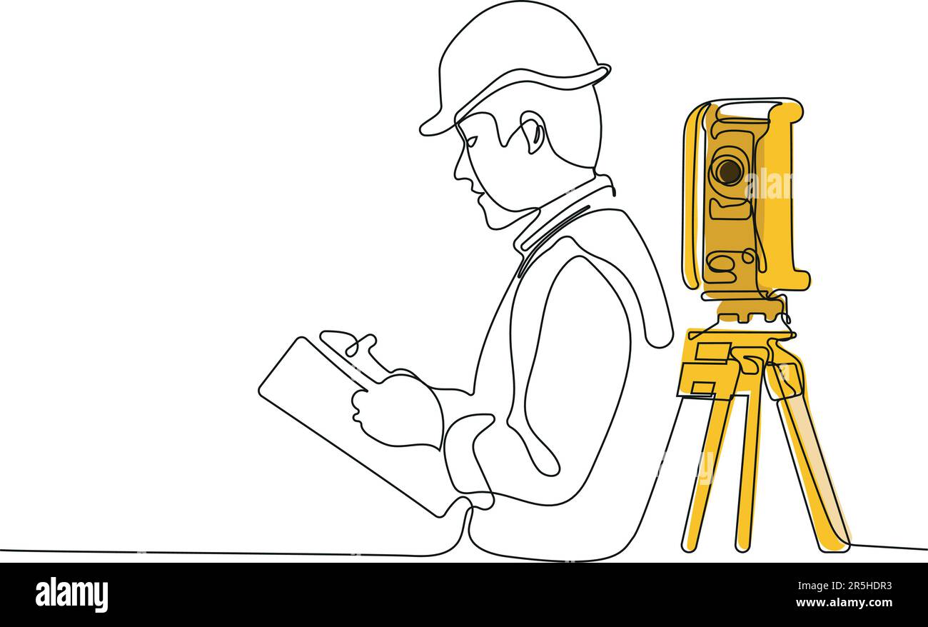 Close up of Caucasian worker with helmet on head using tablet for work ...