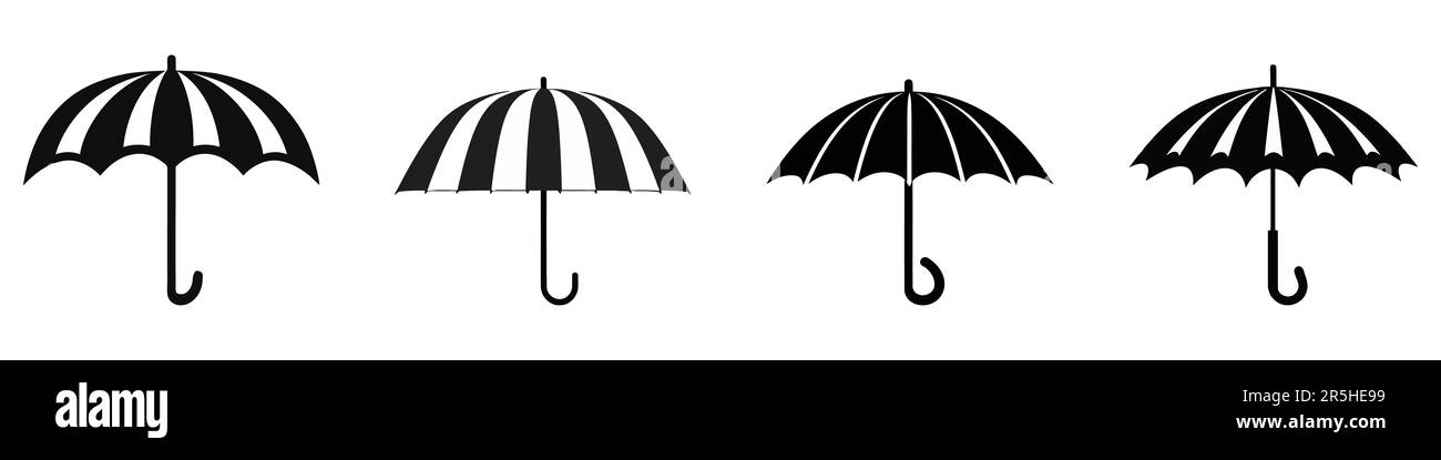 Umbrella icon set. Parasol symbol. Weather sign. Vector illustration ...