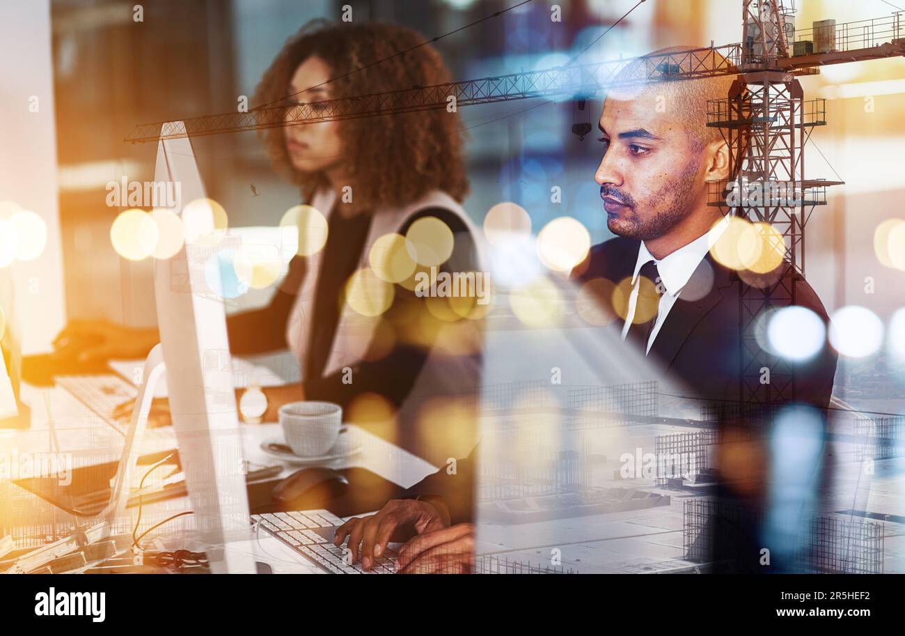 This team is doing big things together. two young businesspeople ...