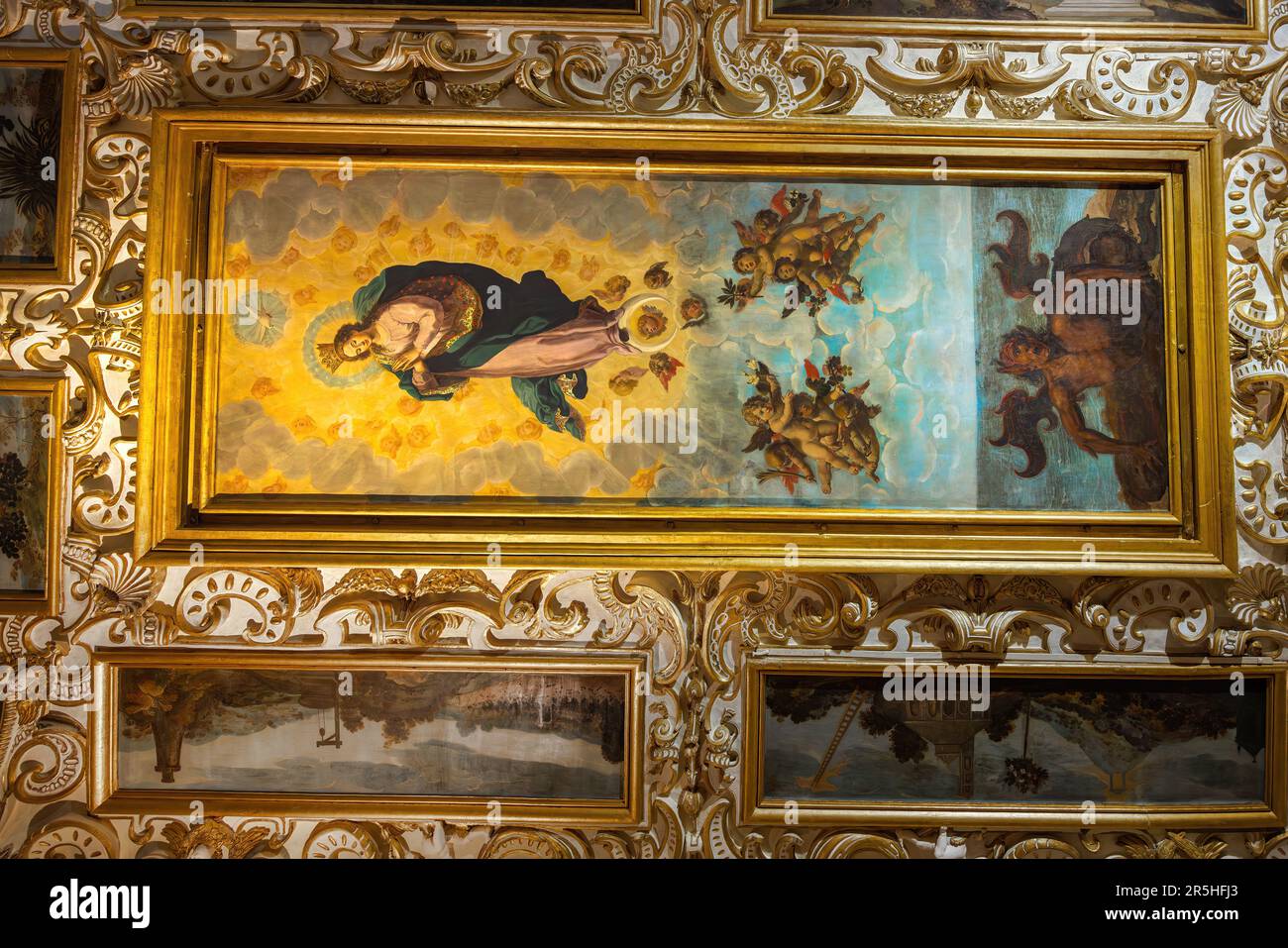Immaculate Conception triumphs over sin painting at Ceiling of Church ...