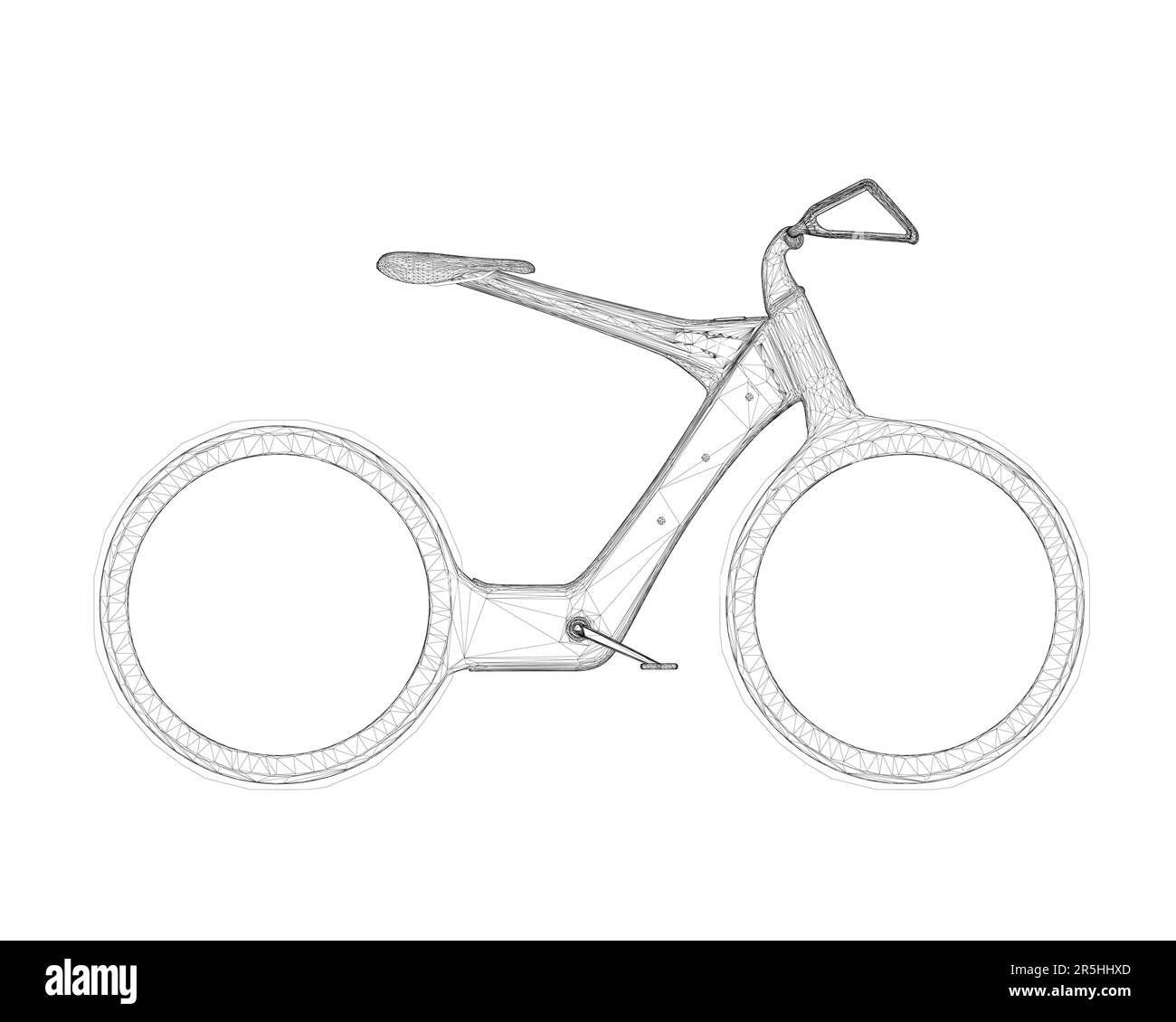 Wireframe of a modern bicycle from black lines isolated on a white ...