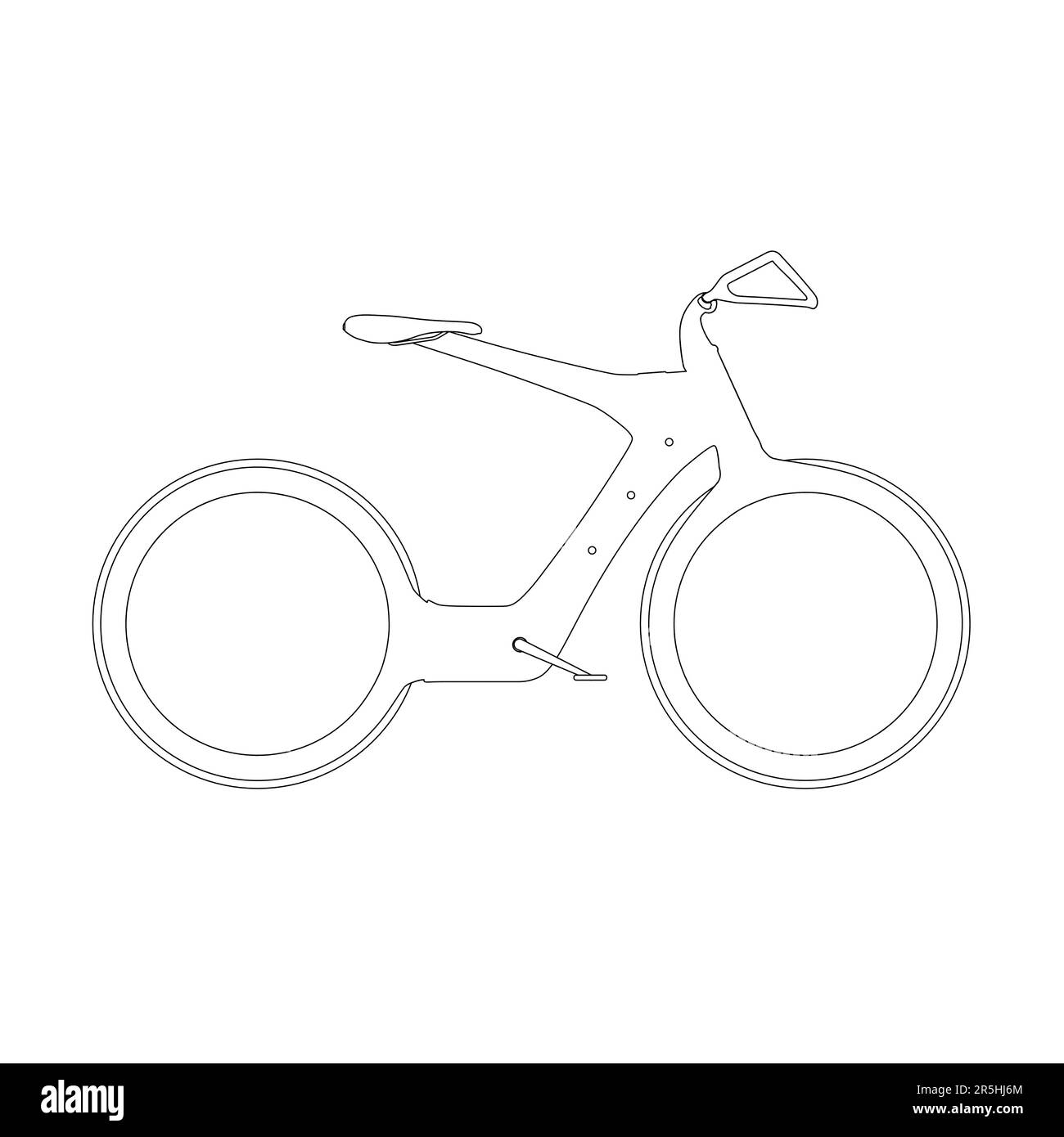 Outline of a modern bicycle from black lines isolated on a white ...
