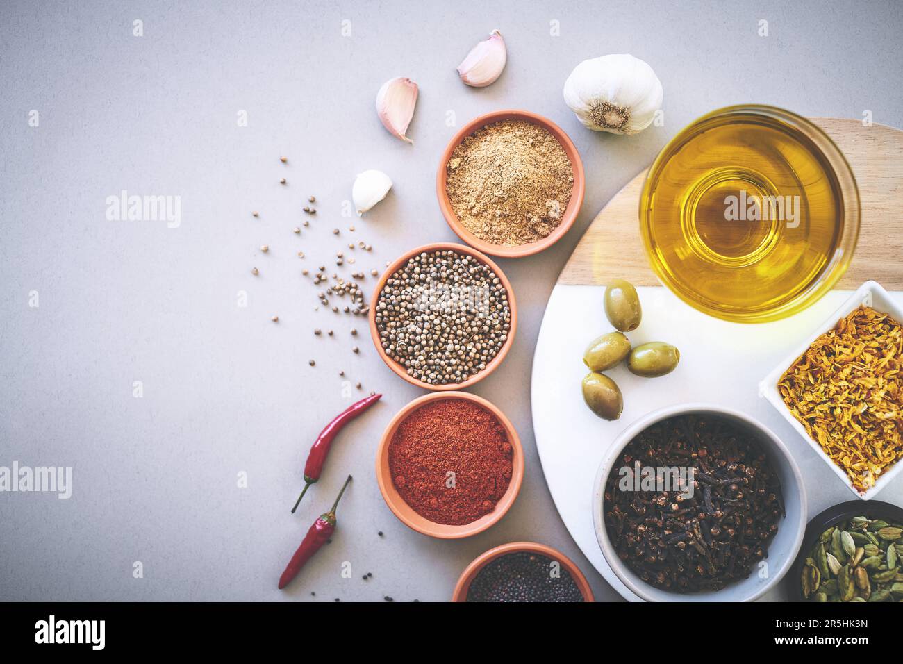 Spices make a simple dish look fancy. an assortment of spices Stock ...