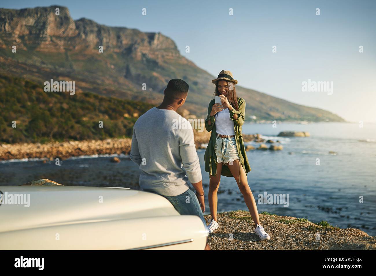 This photo is going on my mirror. a young couple making a stop at the ...