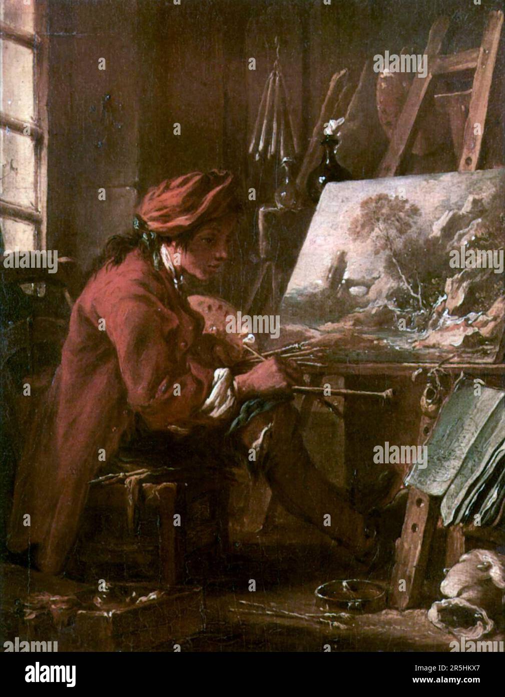 Self-portrait in the Studio painted by Francois Bouchard in 1720 ...
