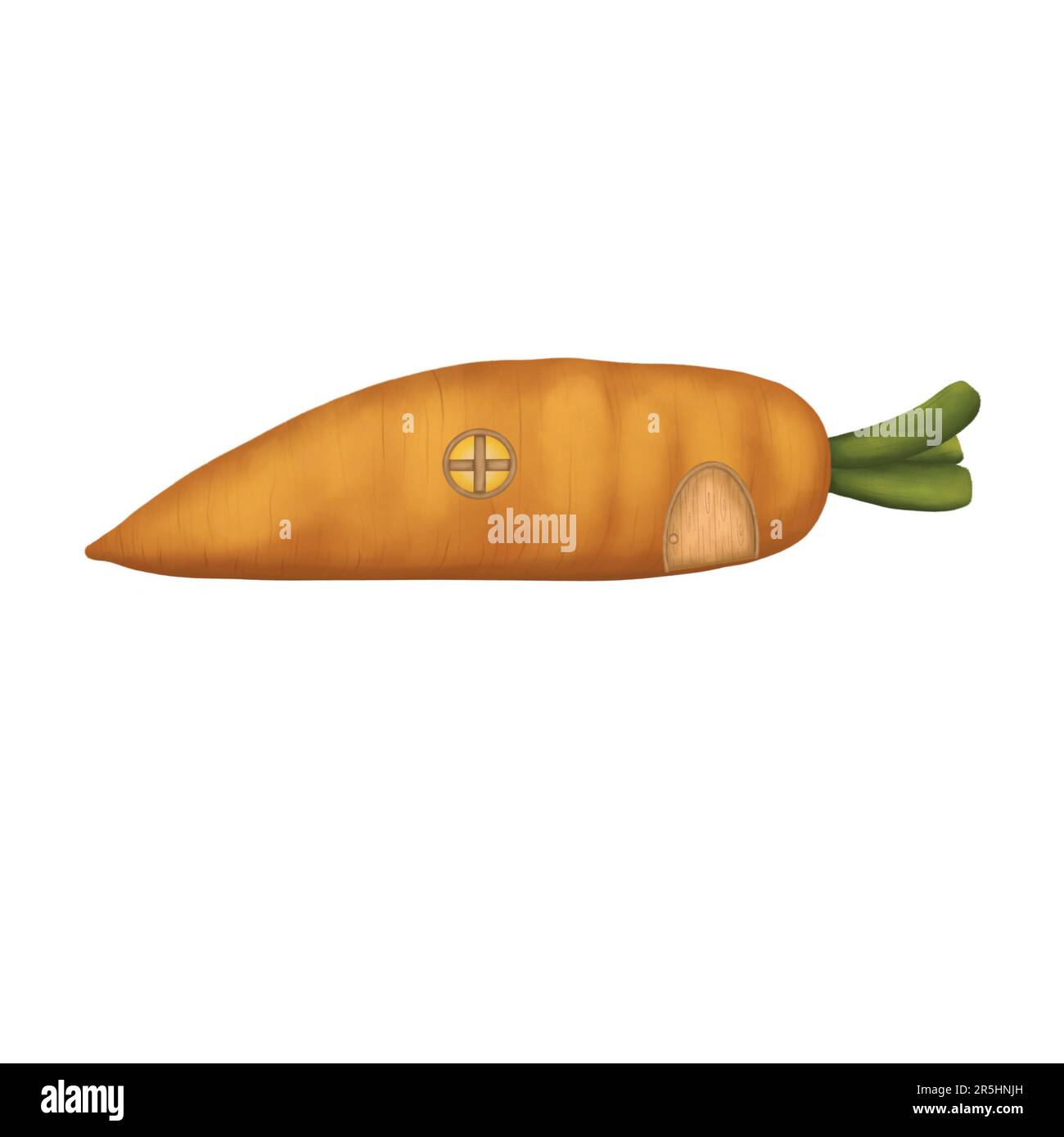 Watercolor carrot house illustration isolated on white background ...