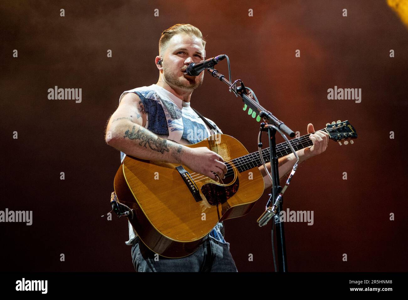 Zach Bryan performs at Railbird Music Festival on Saturday, June 3 ...