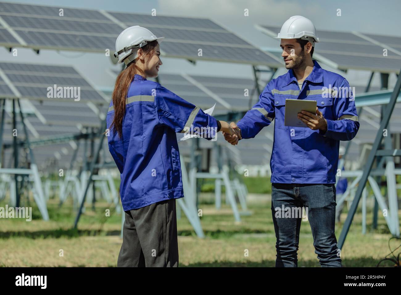 Renewable energy analyst conduct filed observations on solar farming to monitor and assess ...