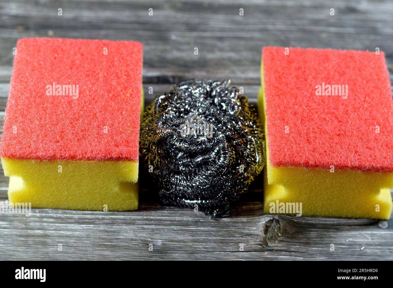 Wire sponge, steel wool, a bundle of very fine and flexible sharp edged ...