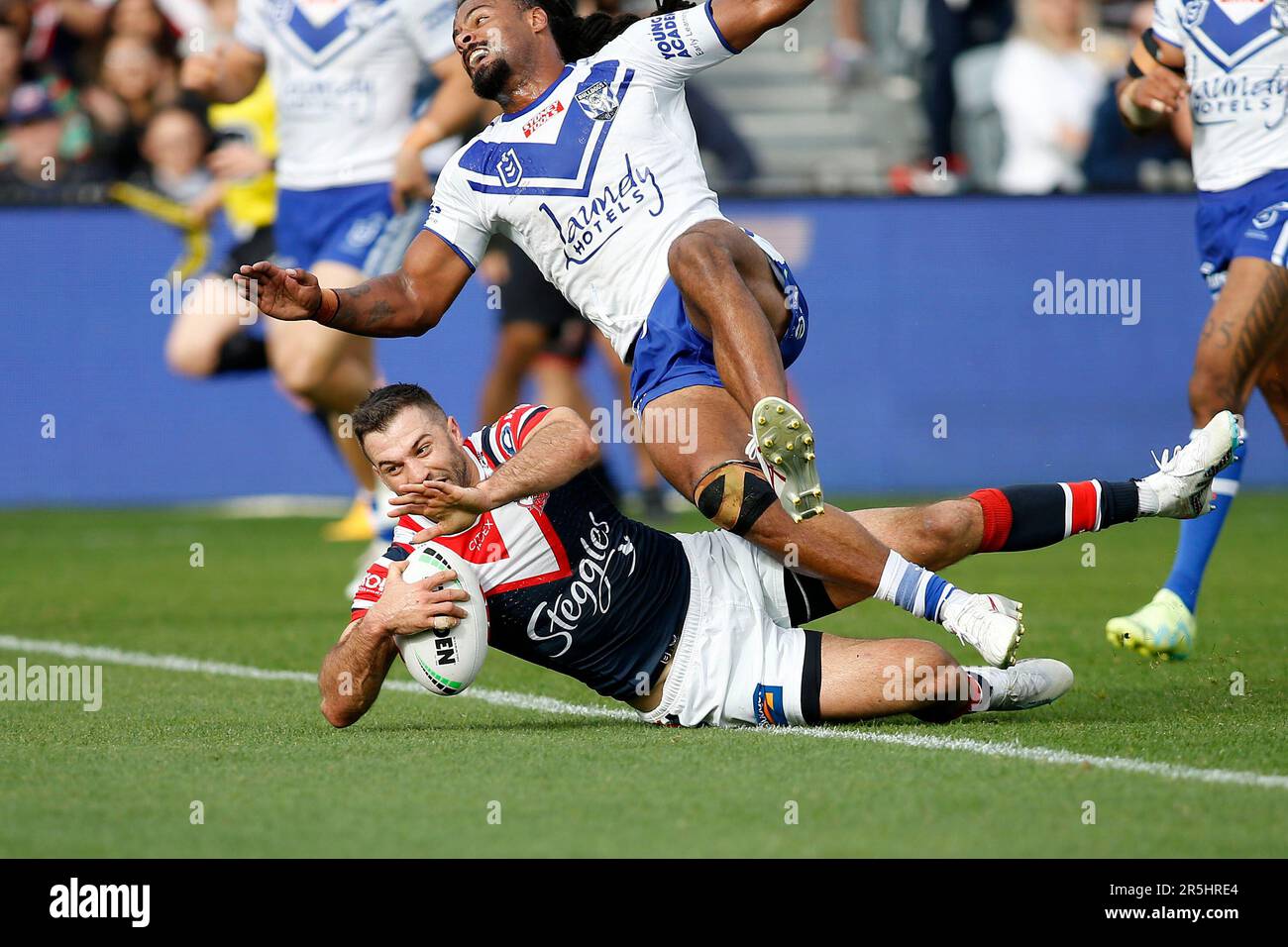 Newcastle, Australia. 04th June, 2023. James Tedesco of the Roosters ...